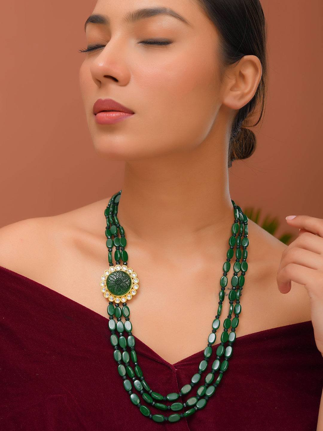 Handmade Beaded Multi-Layer Necklace For Festive & Wedding Wear For Wo ...