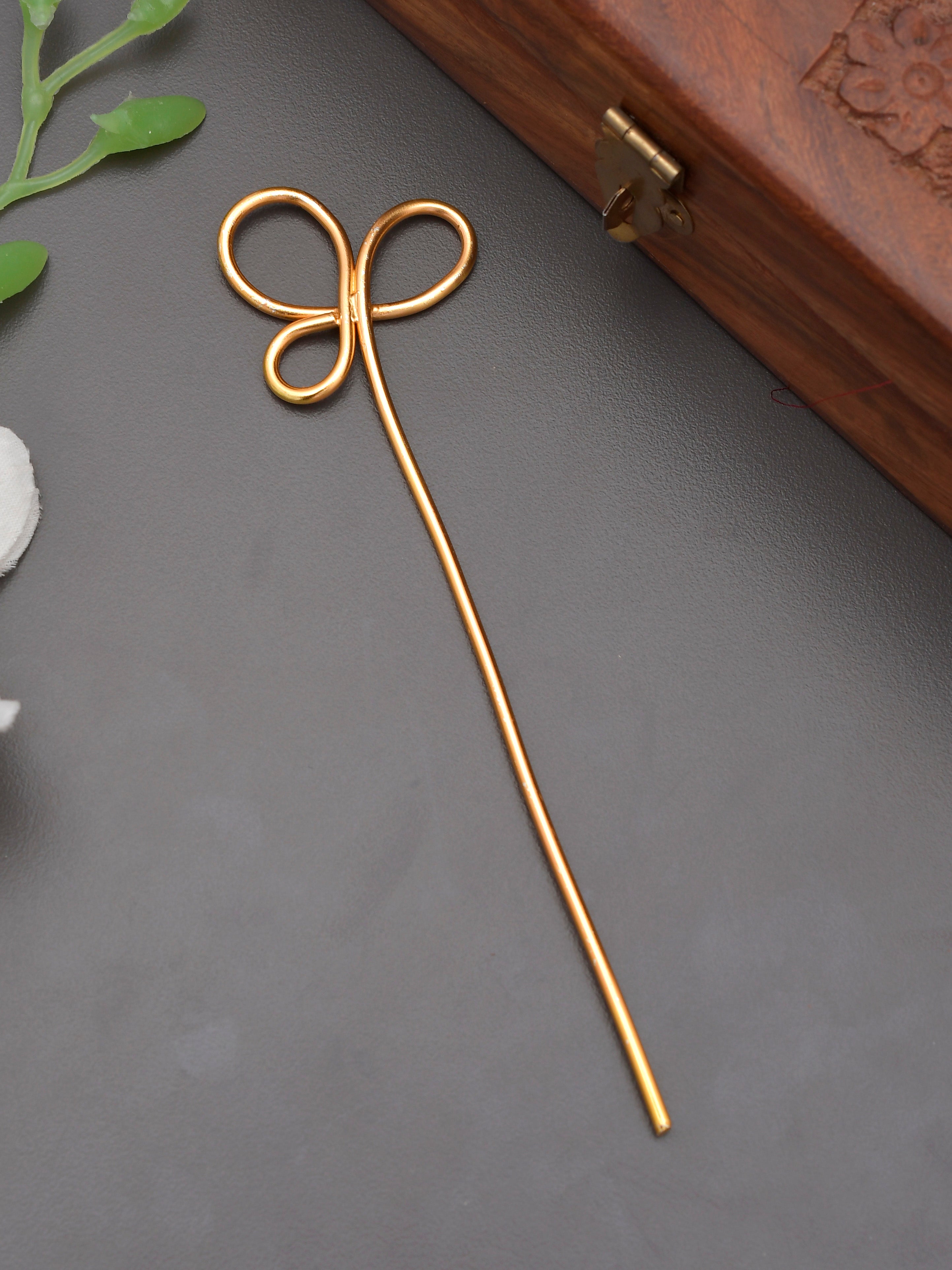 Buy Gold Plated Trinetra Knot Hair Stick for Women Online at Silvermerc ...