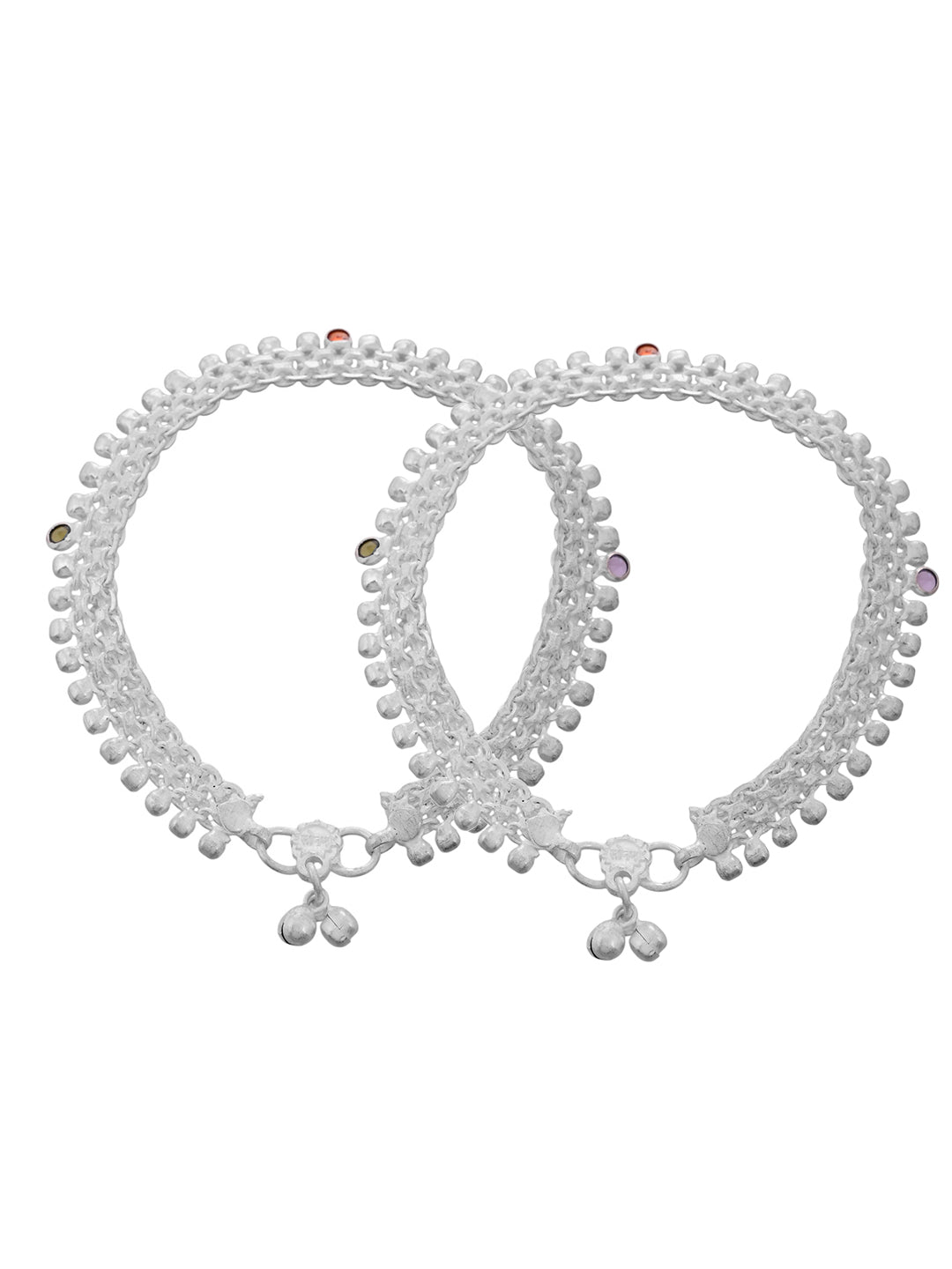 Buy Silver Anklets with Colored Stones on SilvermercDesigns (SBA22UD ...