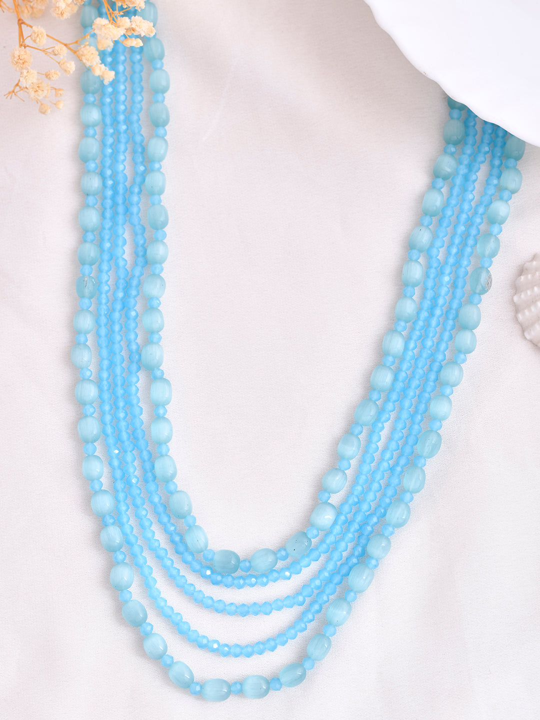 Buy Blue layered Beads Necklace for Women Online at Silvermerc |SBN3UD ...