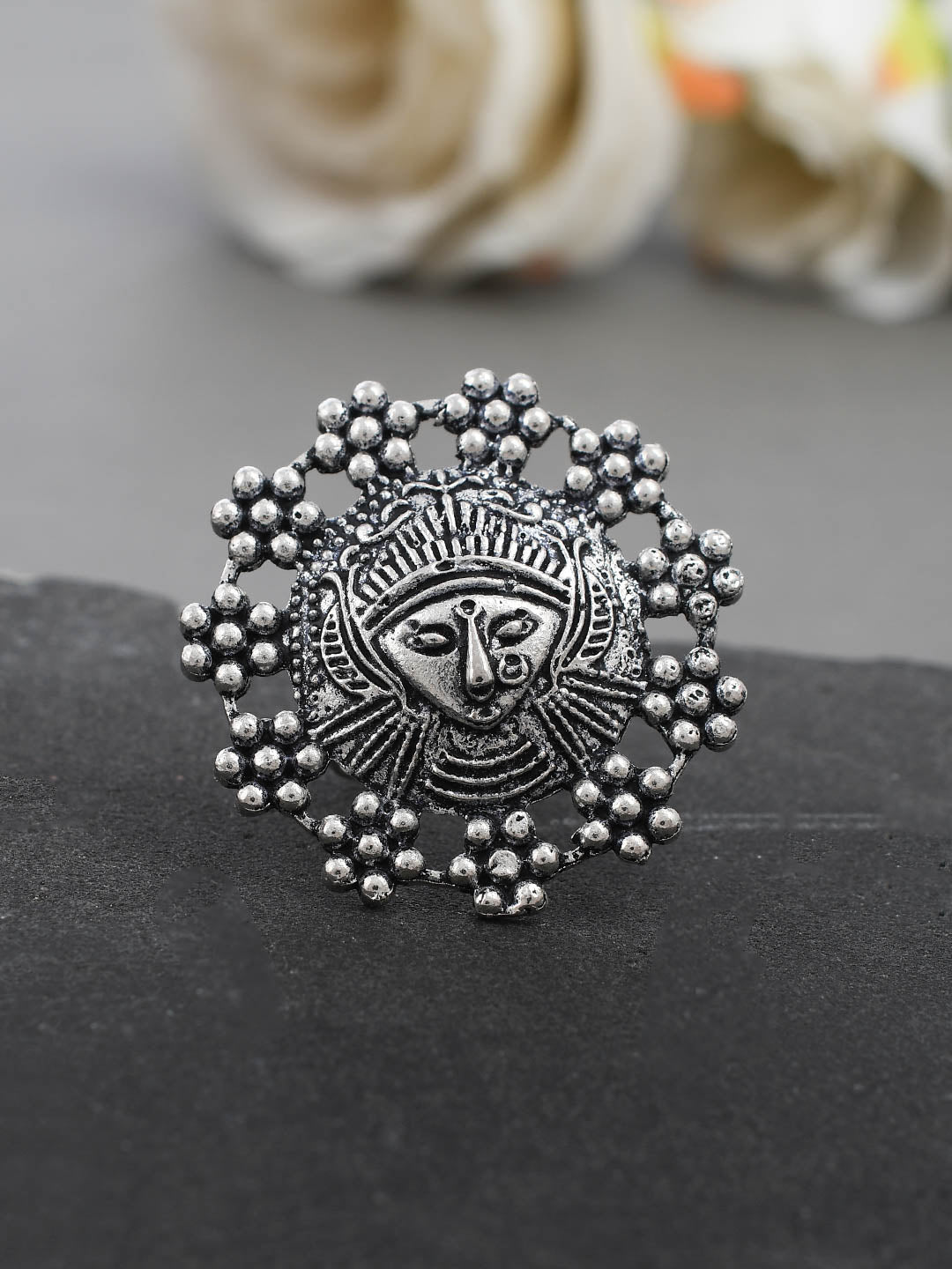 Buy Oxidised Devi Shakti Finger Rings for Women Online at Silvermerc ...