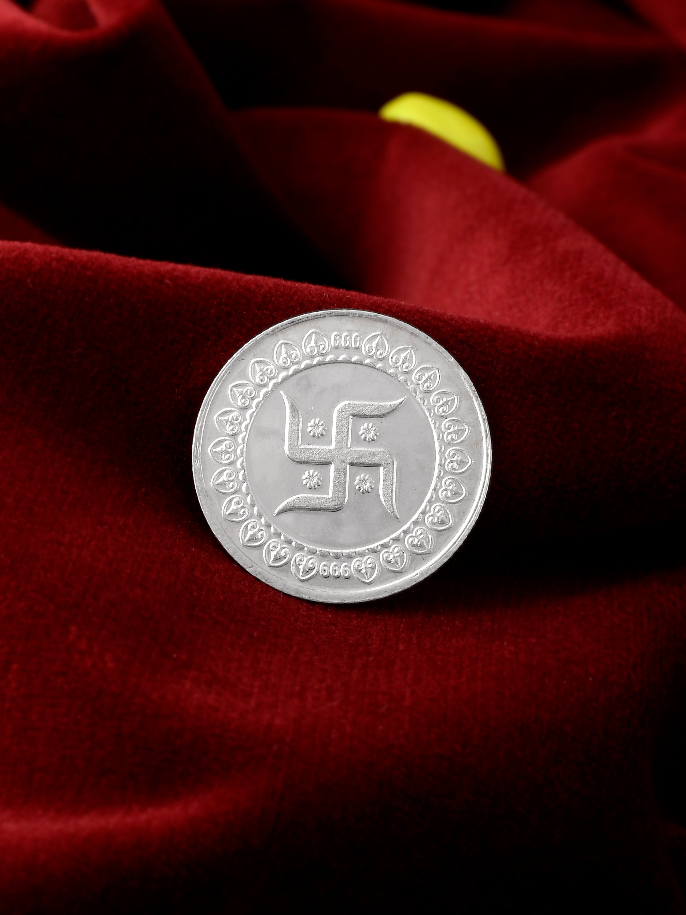 Buy Silver Swastika 5 Grams Circular Shaped 999 Silver Coin Online at ...
