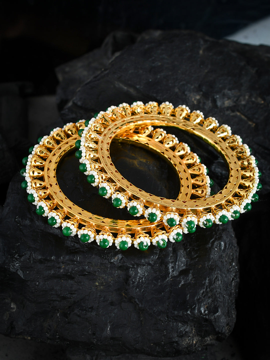 Buy Set of 2 Pearl Gokhroo Bangles for Wedding - Bangles for Women ...